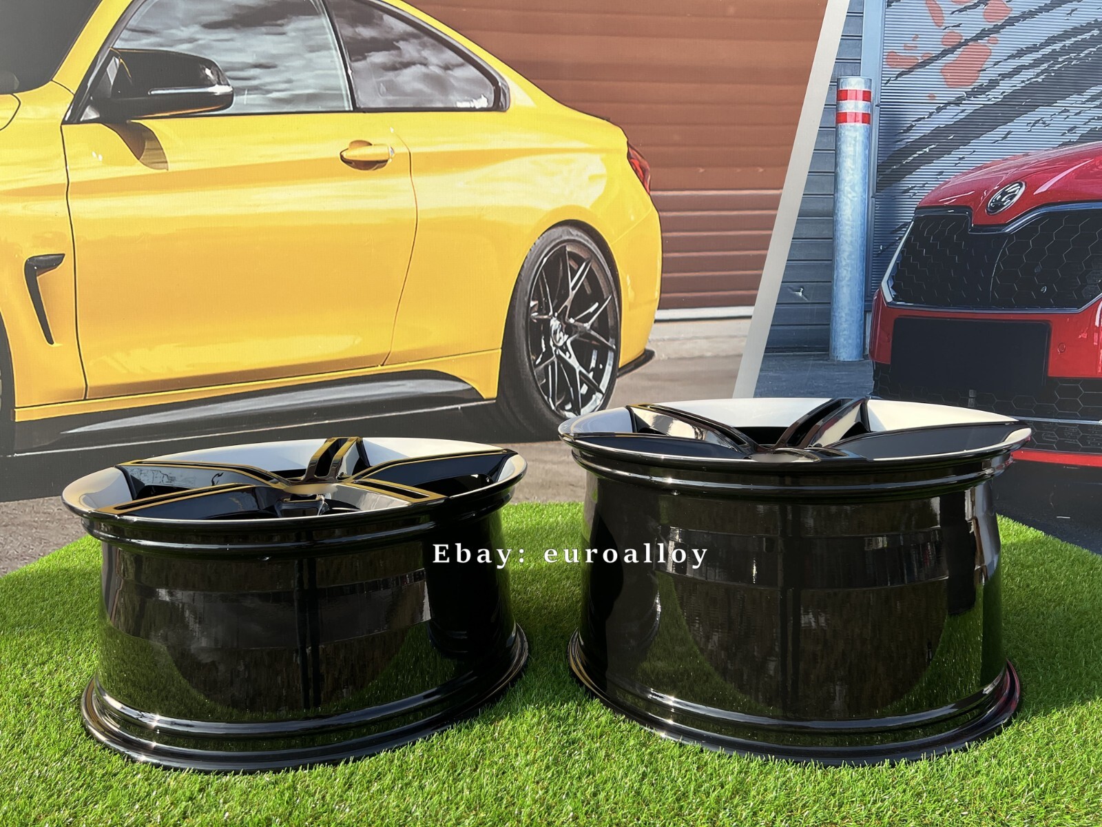 4 x 21 Inch 5x130 Mission E Style Black+White Wheels: Fits For Porsche ...