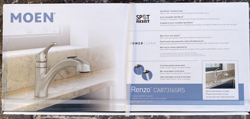 MOEN CA87316SRS Renzo 1-Handle Pull-Out Kitchen Faucet Stainless.MSRP ...