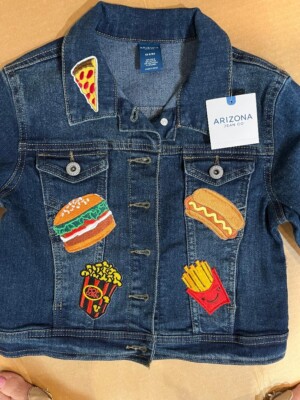 NWT Unisex Arizona Jean Jacket, Food Patches/Appliques 6X | eBay