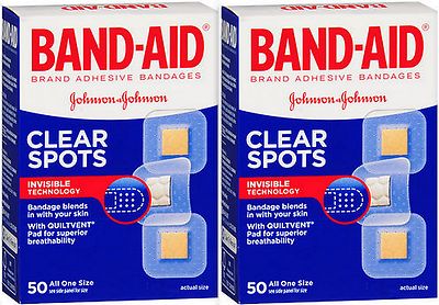 Band-Aid Clear Spots Bandages All One Size - 50 count box ( 2 pack ) | eBay