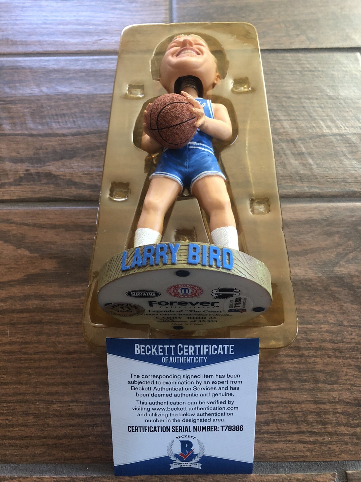Larry Bird Signed Forever Collectibles Indiana St Basketball Bobblehead ...