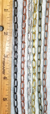 Jewelry Chain Silver Gold Gunmetal Copper Bronze Rose Gold 5x10mm links ...