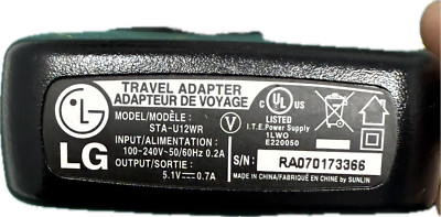 LG Original Travel Wall Charger Adapter STA-U12WR - LG Phones & Micro ...
