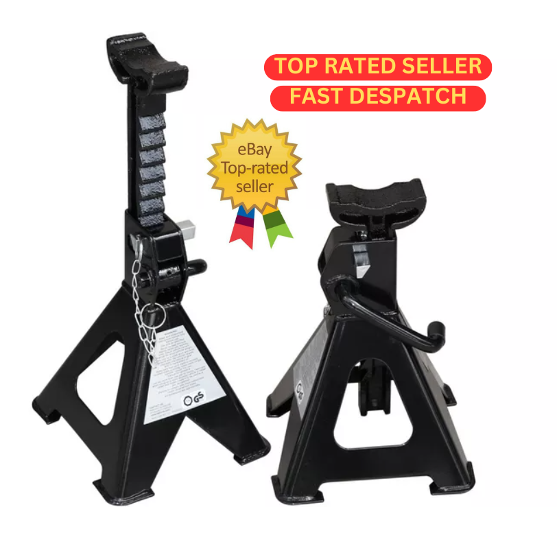 Halfords Advanced 2 Tonne Ratchet Axle Stands Steel Locking Ratchet ...