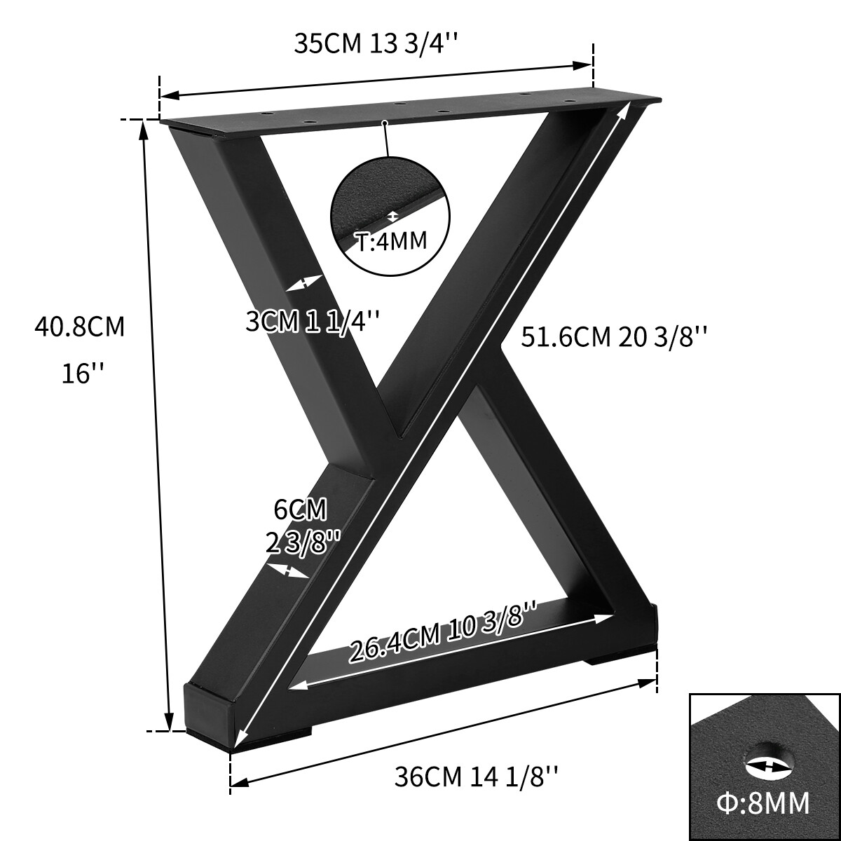 16'' DIY Triangle Shaped Coffee Table Legs Metal Iron Bench Table Legs ...
