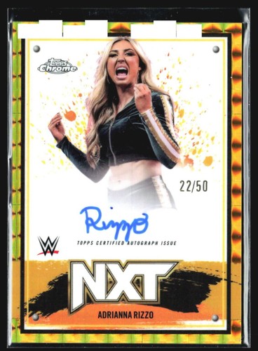2025 Topps Chrome WWE Adrianna Rizzo Gold Refractor Auto /50 #NXT-ARZ ...