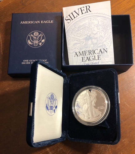 2002 W SILVER AMERICAN EAGLE PROOF US Mint Box One Ounce .999 FINE Box/COA | eBay