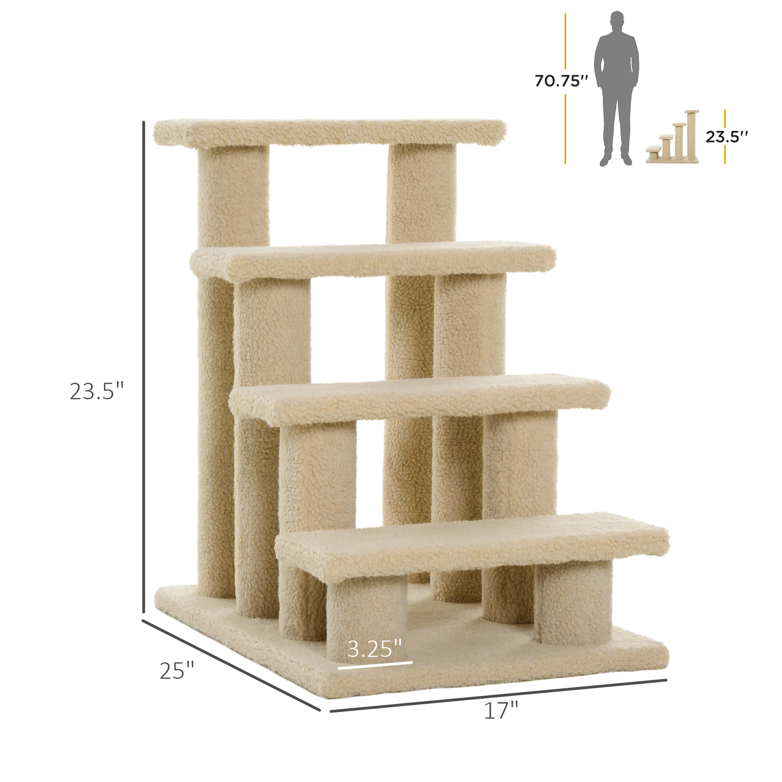 24'' Cat Tree 4-Step Stairway Perch Scratcher Pet Steps Stairs | eBay