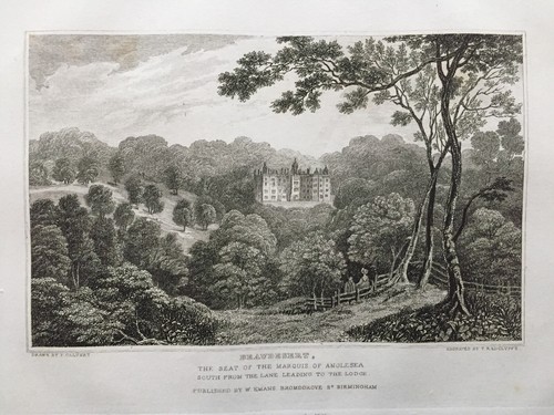 1830 Antique Print; Beaudesert, Cannock Chase, Staffordshire after ...