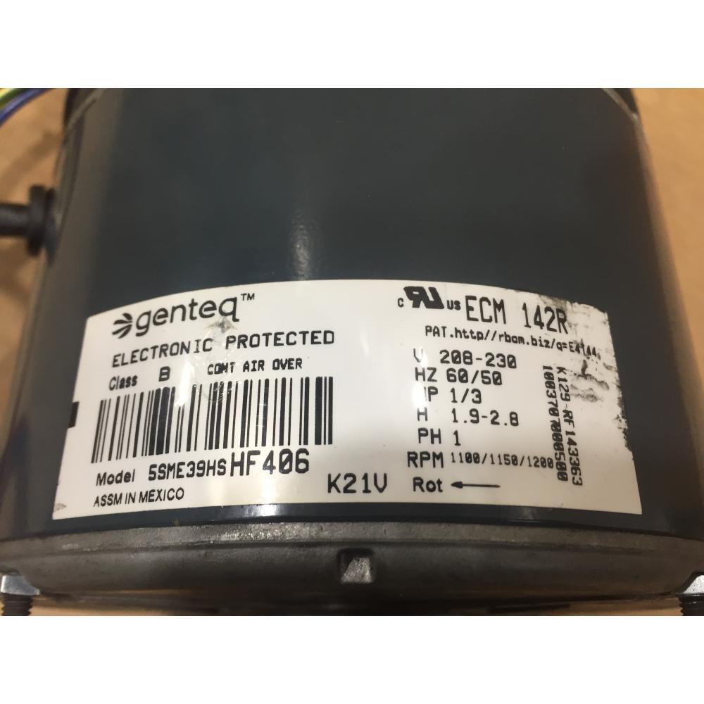 GENTEQ 5SME39HSHF406 1/3 HP ECM 142R BLOWER MOTOR 208/230V 50/60HZ 1 ...