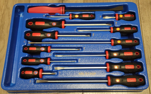 Genius Tools 13pc PRO Screwdriver Set w/Prybar & Tray #MS-013SP | eBay