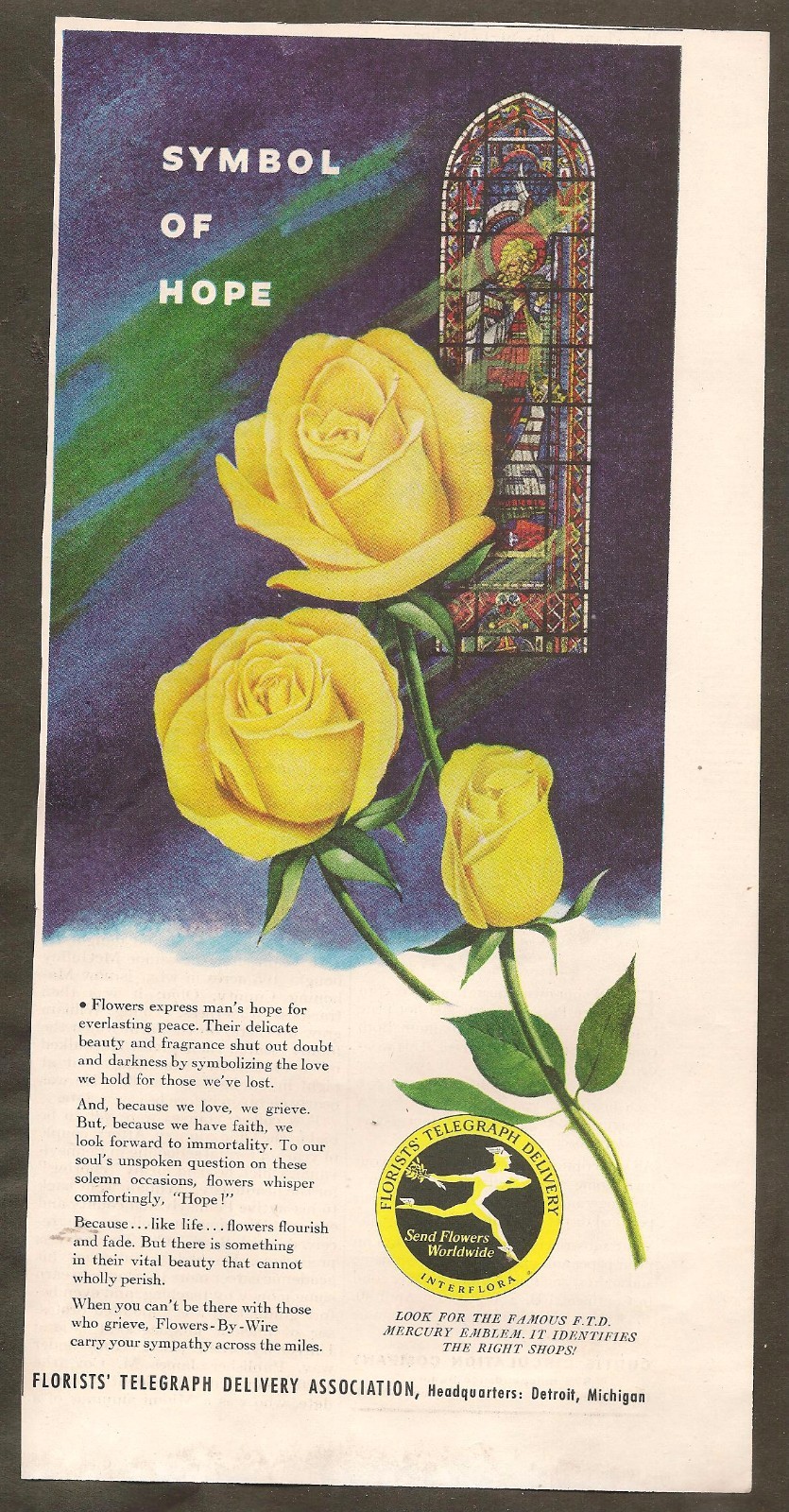 VINTAGE AD - FTD FLOWERS - SATURDAY EVENING POST JANUARY 22, 1955 | eBay
