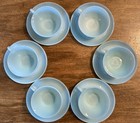 Fire King Turquoise Blue Cup Saucer Set 12 Piece Delphite Azurite ...