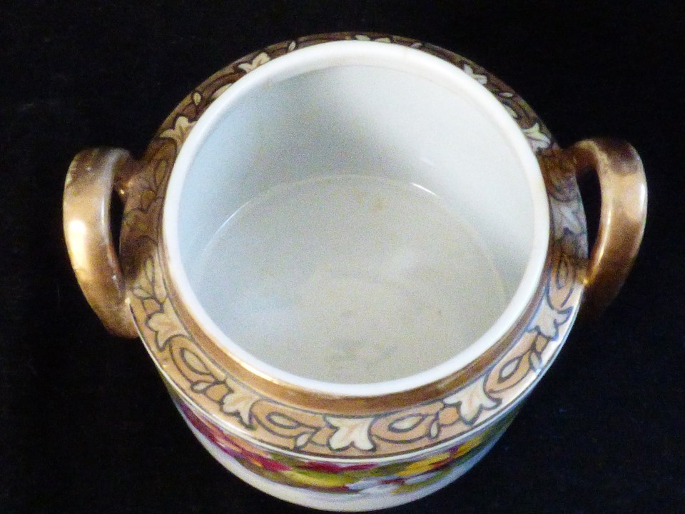 VTG Nippon M Morimura Noritake Floral Sugar Jam Jar Hand Painted Japan ...