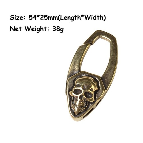 Vintage Punk Brass Skull Face Car Keychain Trinket Skeleton Key Chain ...