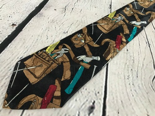 Home Improvement Tools Men's Neck Tie Ruler Hammer Nails Belt Wrench ...