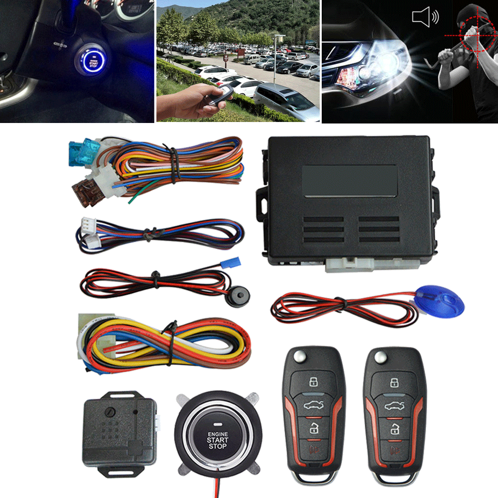 Car SUV Keyless Entry Engine Start Alarm System Push Button Remote ...