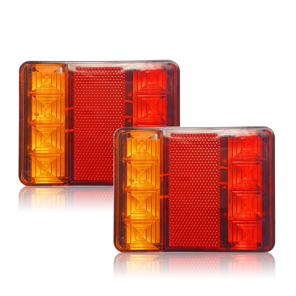 A Pair 8-LED Tail Light Car Truck Trailer Stop Rear Turn Indicator ...