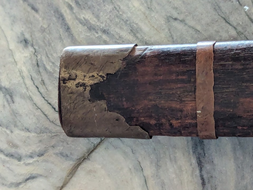 Antique Dha Sword Southeast Asia Laos,Hand Etched Blade,Wood Scabbard ...