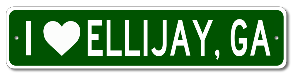 I Love Ellijay, Georgia Metal Wall Decor City Limit Sign - Aluminum | eBay
