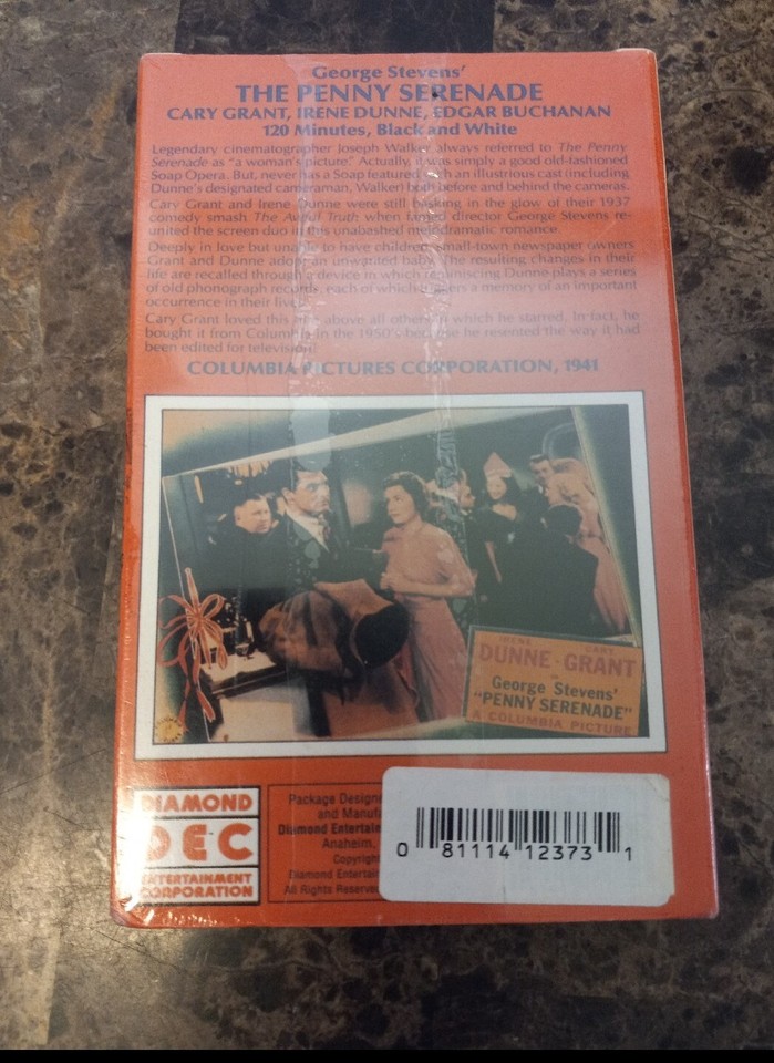 Penny Serenade 1941 (VHS) (Drama) Cary Grant Irene Dunne BRAND NEW ...