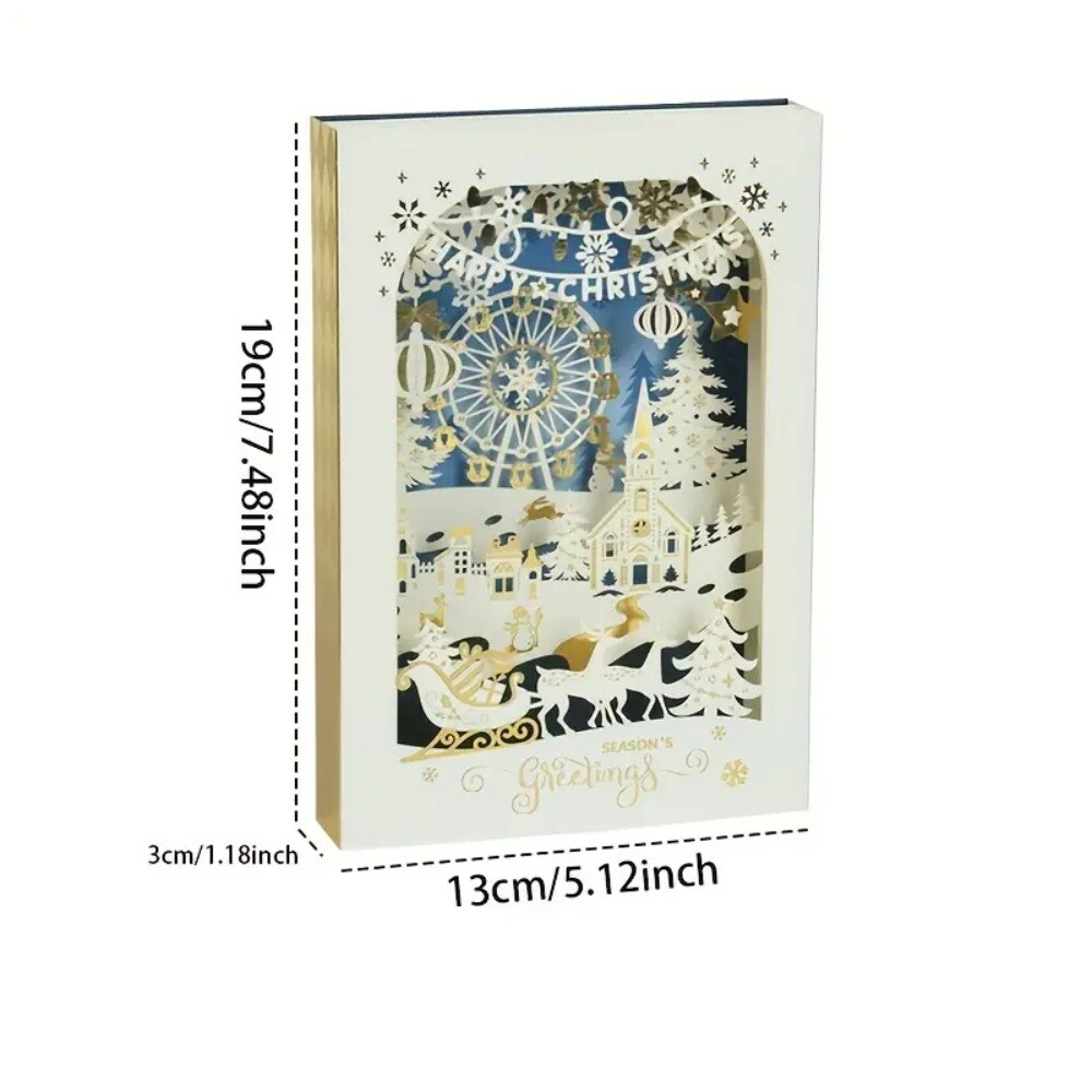 Laser Engraving Christmas Layered Greeting Card Holiday Supplies ...