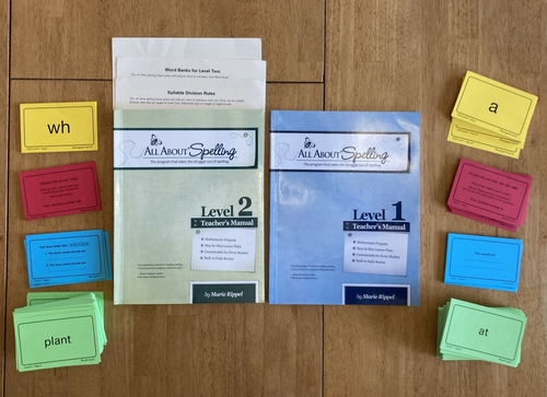 All About Spelling Levels 1 & 2 Teacher's Manuals AND all cards-Marie ...