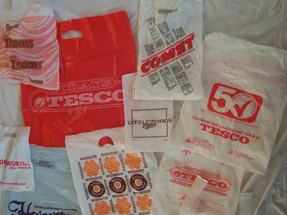Vintage carrier bags plastic. Job lot. plus 2 paper bags. | eBay UK