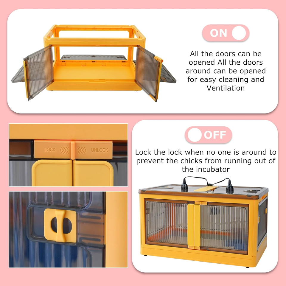 Chicken Brooder Box Kit w/ Heater Plate Thermometer for Chicks Ducks ...