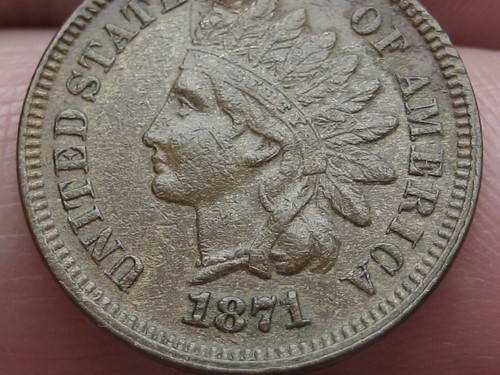 1871 Indian Head Cent Penny- XF Details, LIBERTY, Diamond Showing ...