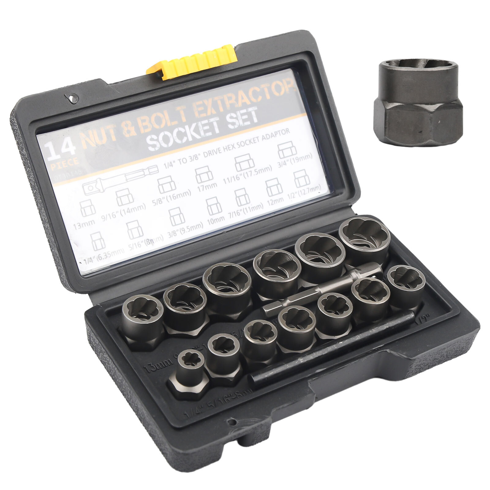 15 Pcs Nut & Bolt Extractor Kit, of Bolt Removal Tool Set, Extractor ...