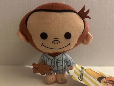 The Toy Factory 7" Curious George In Pajamas holding teddy bear plush ...