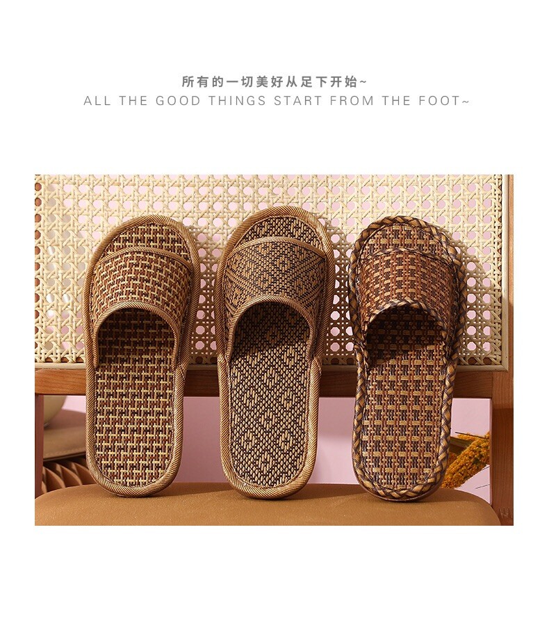Unisex Household Bamboo Linen Rattan Sandal Cool Rattan Mat Anti-Skid ...