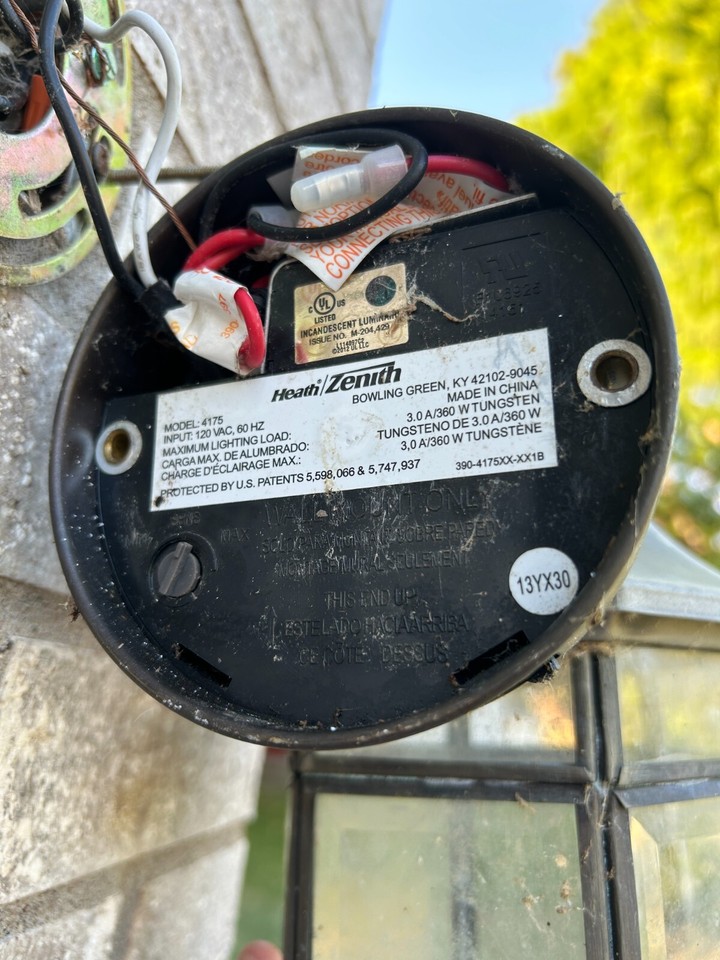 Heath Zenith 4175 silver outdoor light - used - motion sensor, darkness ...