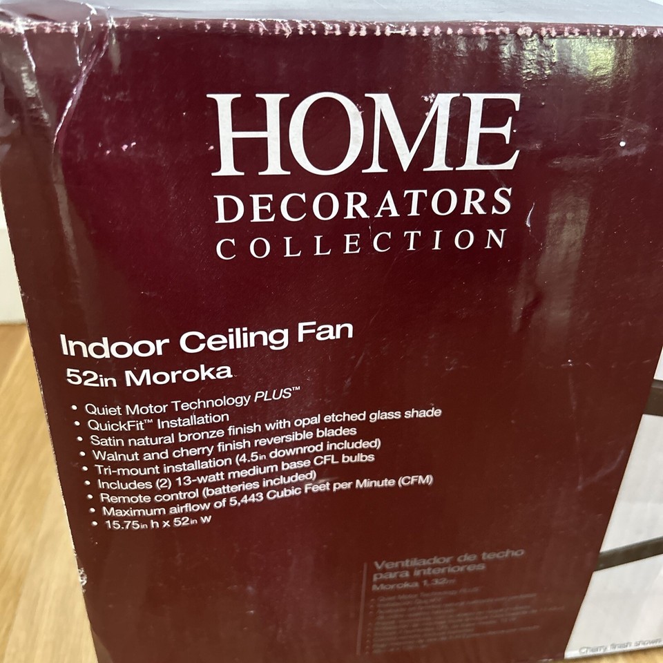 Home Decorators Collection 52” Indoor Bronze Organza Shade Ceiling Fan ...