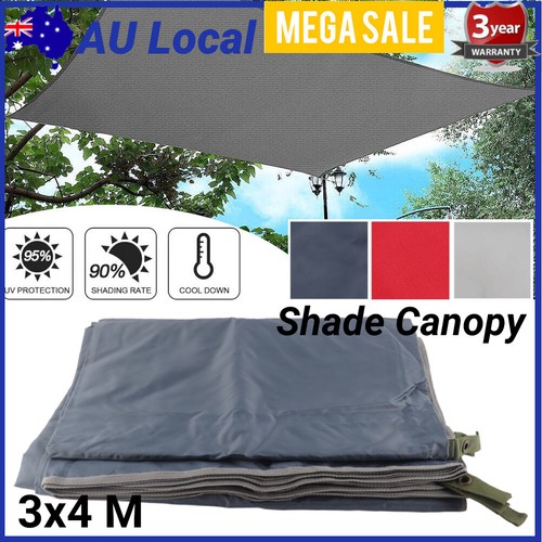 3*4M Portable Outdoor Sand Sun Shade Sail Sunscreen Rectangle Awning ...