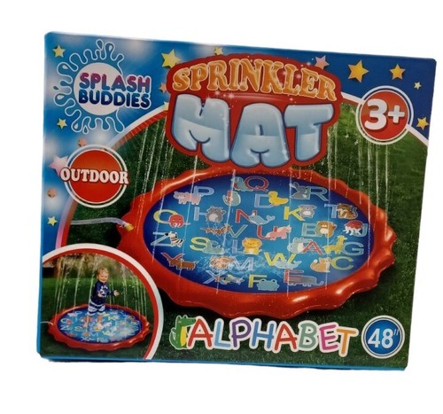 Kids Playtime Sprinkler Mat 48” Alphabet Theme Splash Buddies-New | eBay