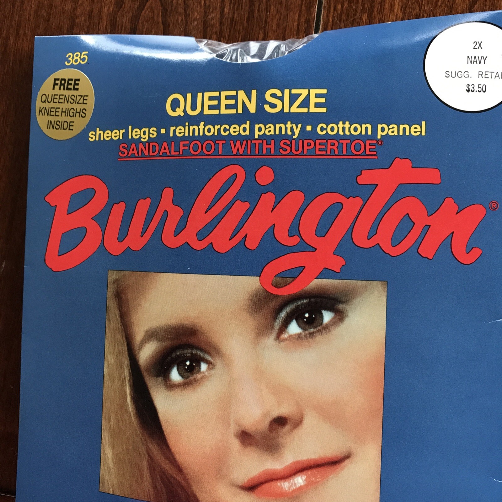 Vintage Burlington Pantyhose Queen Size 2X NAVY sheer… - Gem