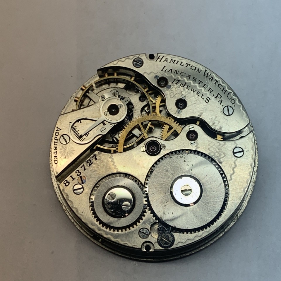 Hamilton Lancaster PA Grade 974 16s 17J Model 1 Pocket Watch Movement ...