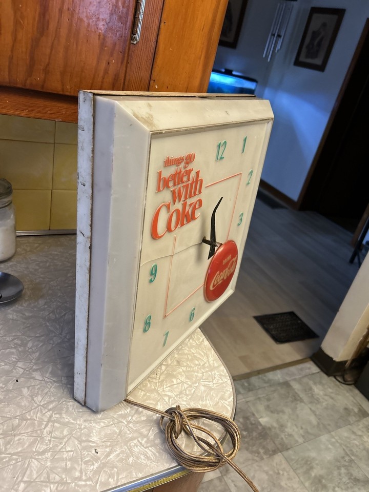 1960s Things Go Better with Coke COCA-COLA Hanover Electric Wall Clock ...