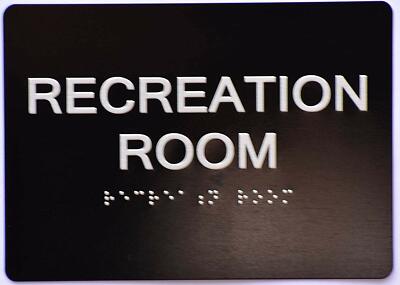 Recreation Room Sign -Black(Aluminium, Black/Silver,Size 5x7)-REF24 ...