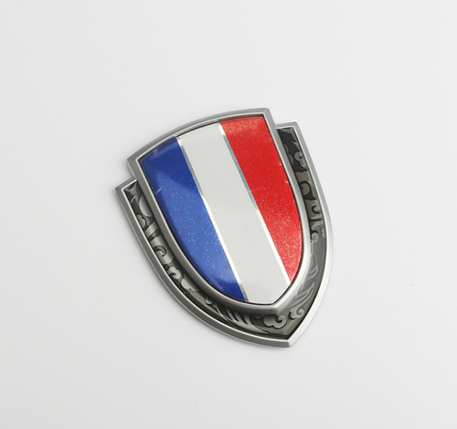 Silver Metal French France Flag Car Fender Rear Trunk Emblem Badge ...