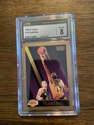 1990-91 Skybox Vlade Divac Rookie Card #135 CSG 8 Los Angeles Lakers ...