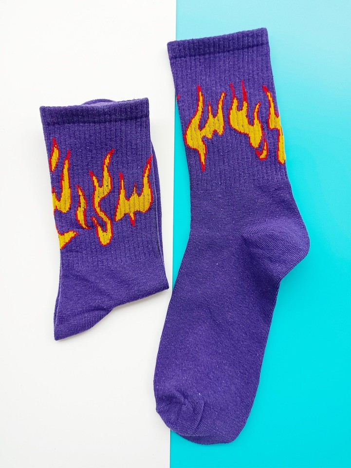 Creative Flame Design Socks Funny Socks for Men Novelty Socks Funky ...