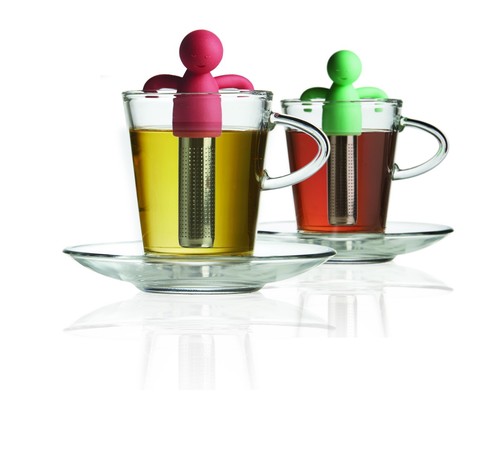 Brilliant - Tandem Tea Set for Two - 2 Glass Cups and Saucers and 2 Tea ...