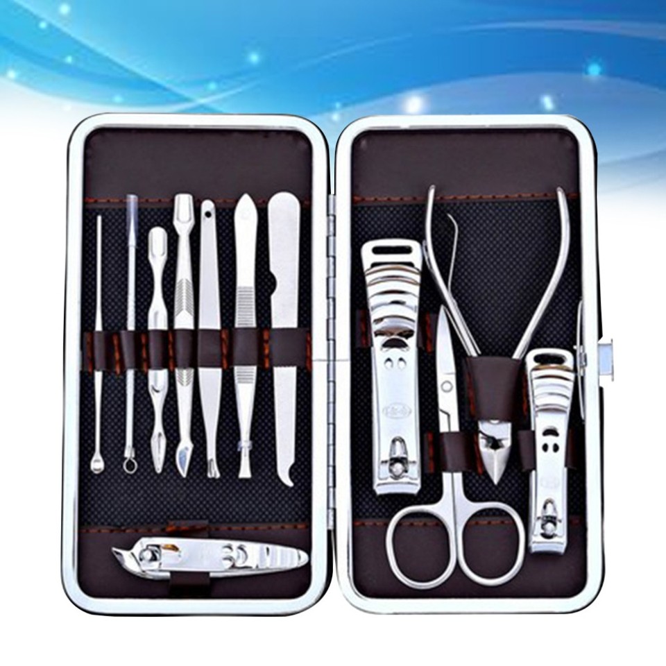12pcs Stainless Steel Nail Clipper Cutter Trimmer Toenail Pedicure Ear ...