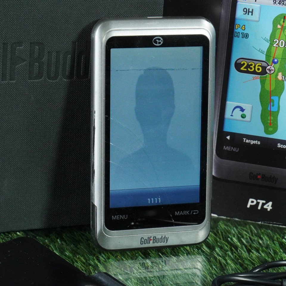 GOLF BUDDY PT4 HANDHELD GPS GOLF COURSE & SCORECARDS W/ BOX ~ READ ...