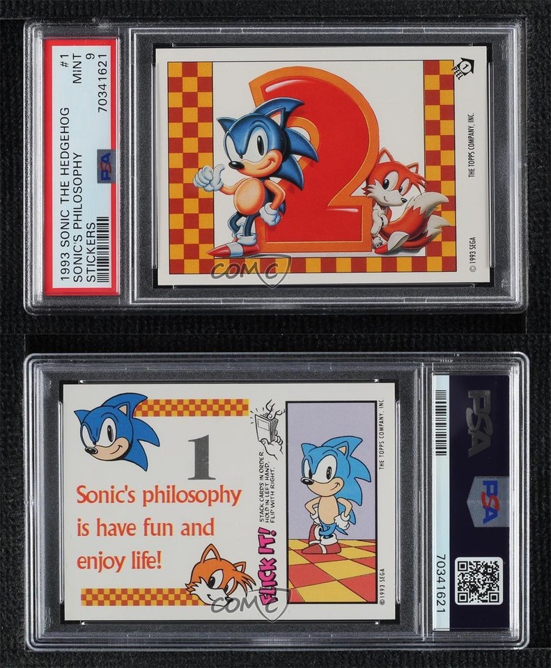 1993 Topps Sonic the Hedgehog Flick It Stickers 2 #1 PSA 9 MINT z3i | eBay