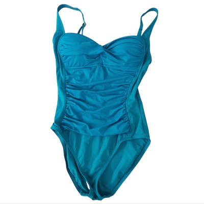 La Blanca One Piece Bathing Suit Size 6 Modest Swimsuit Ruched Front ...
