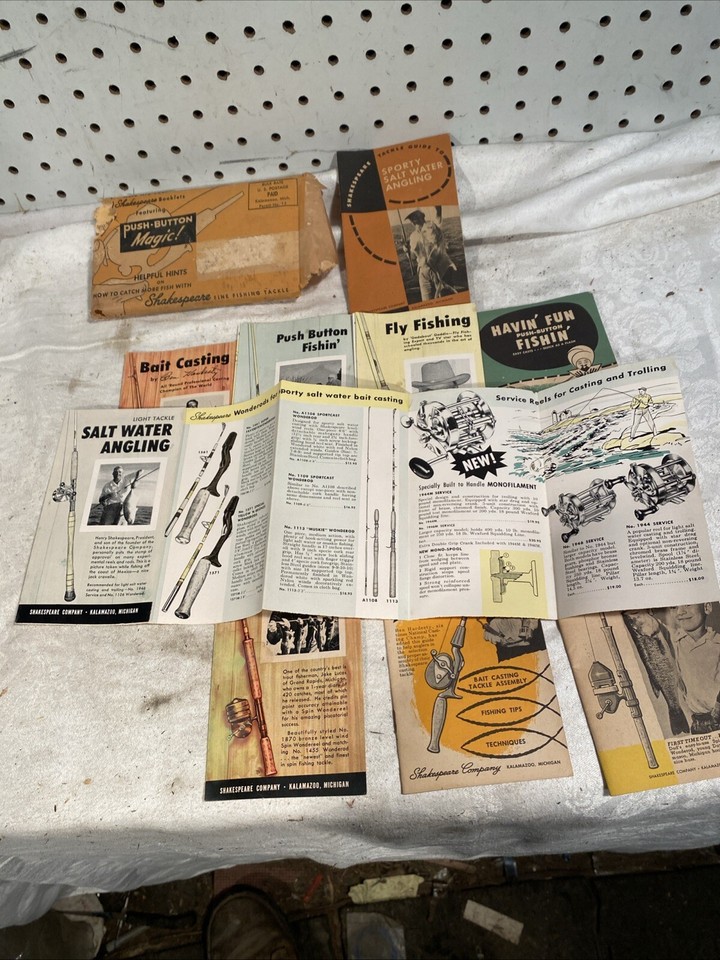 Shakespeare Booklets Push Button Magic Fishing Reels Rods Line Prices ...